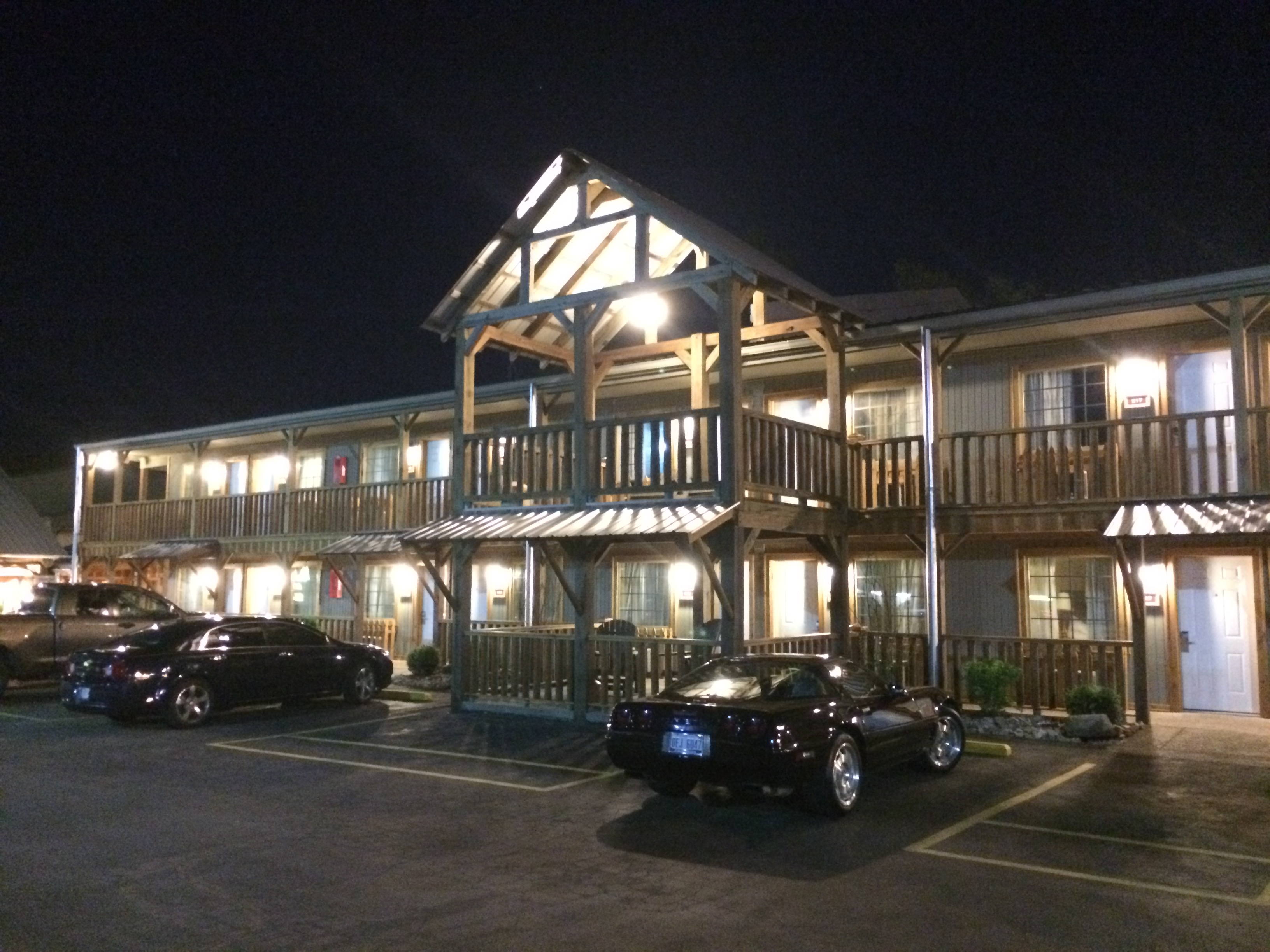 Lodge Front Porch - Night - TheSmokeHouse